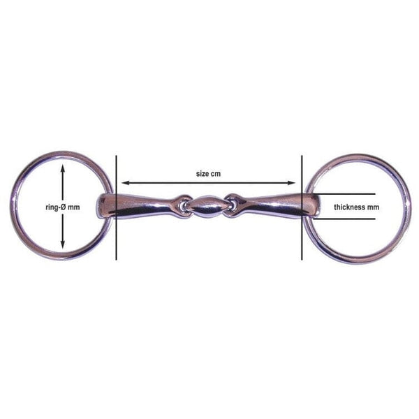 Lorina Cambridge Mouth Loose Small Ring Snaffle Bit With Low Port For Ponies or Double Bridles ...