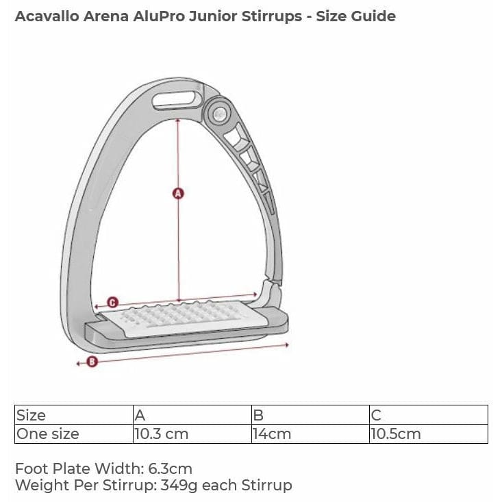 Acavallo Arena AluPro Junior Stirrups Aluminium Kids Comfy Safe Stirrup ...