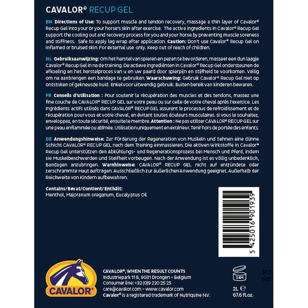 Cavalor Recup Gel For Relaxing Muscles & Tendons Enhancing Recovery ...
