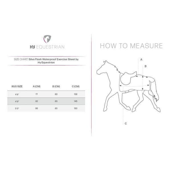 Hy Equestrian Silva Flash Waterproof Exercise Sheet Black/Reflective ...